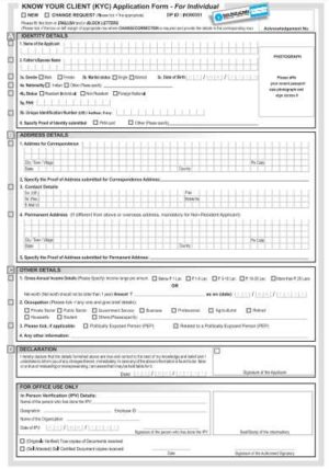[PDF] SBI KYC Form PDF Download